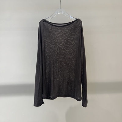 艾诺丝旺京2026春季薄透针织衫女长袖宽松微透罩衫上衣2192\2143