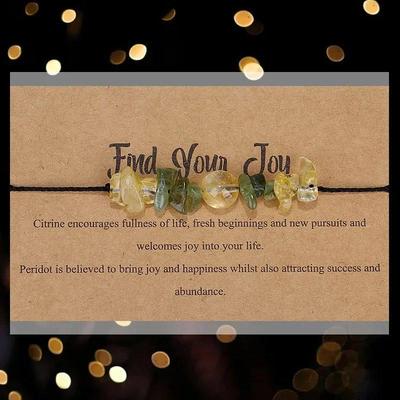 Healing Chakra Gravel Beaded Bracelet with Wish Card for Wom