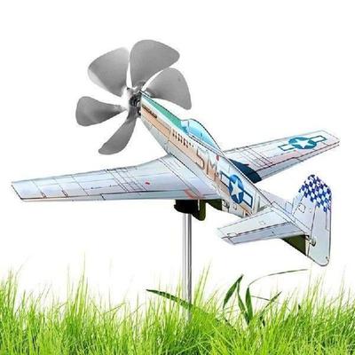 3D Plane Garden Weather Vane Pinwheel Anti-Corrosion Metal