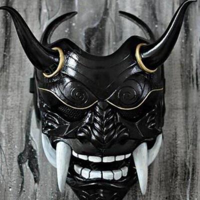 Halloween Masquerade Red Prajna Mask Cospiay Noh Japanese