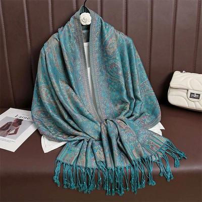 Women Paisley Scarf Cashmere Feeling Pashmina Shawls Tassel