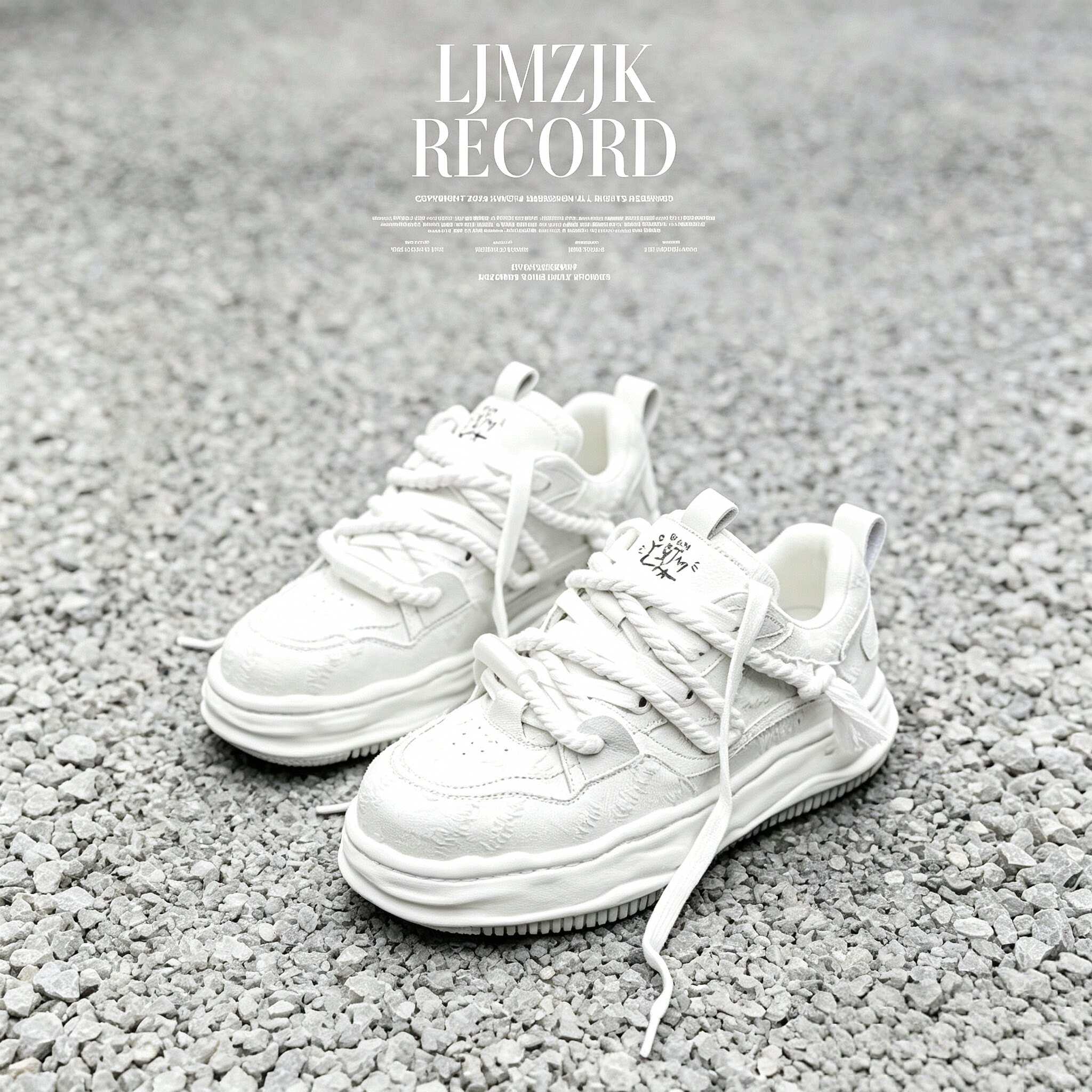 LJMZJK白色隐形增高帆布板鞋小众原创厚底溶解鞋男女情侣休闲鞋帅