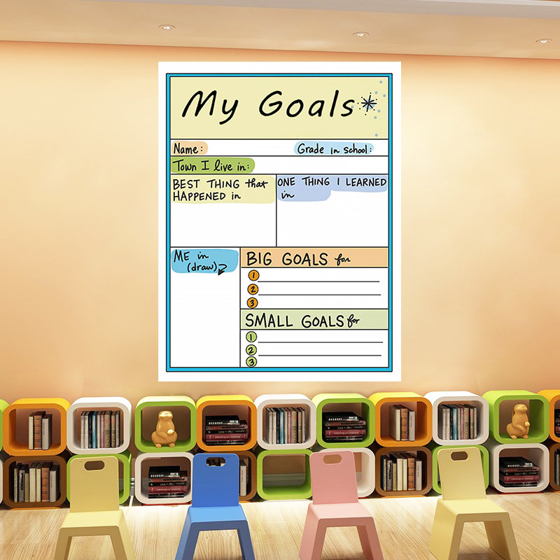 My Goals我的目标海报可擦背胶自粘墙贴班级教室文化环创课堂教具_虎窝淘