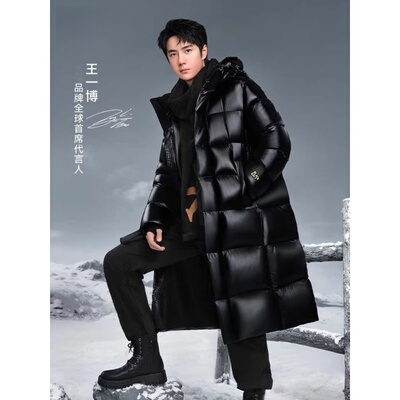 VISVIM BESSEL黑金鹅绒羽绒服男女同款冬长款过膝连帽御寒外套