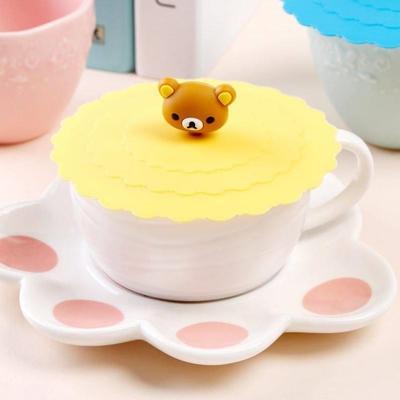 Food grade silicone cup lid large seal cover cute cartoon