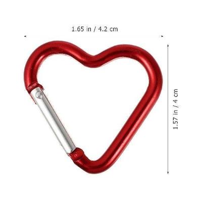 15pcs Heart Carabiner Aluminum Alloy Key Hook Clip Key