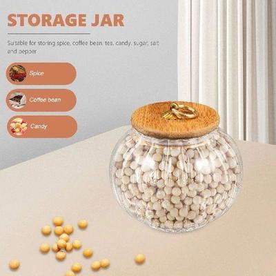Pumpkin Glass Jar Kitchen Canisters Cookie Dried Fruit