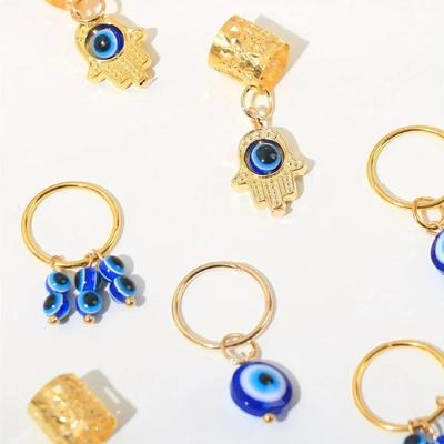16pcs Evil Eye Design Alloy Hair Braids Ring - Dreadlock Hai