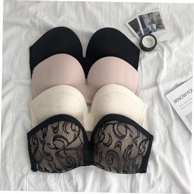 Strapless Tube Top Bra Women Bras 女 Soft Brassiere Black