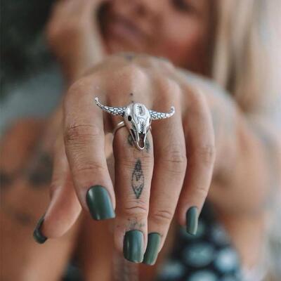 Bull head rings simple retro personality joint ring jewelry