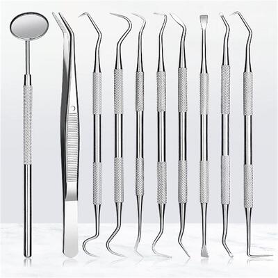 Dental Mirror Sickle Tartar Scaler Teeth Pick Spatula Dental