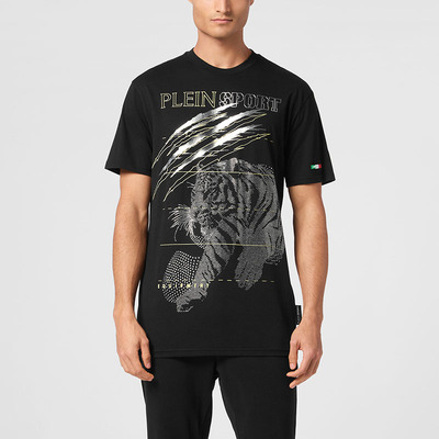 PLEIN SPORT 2026年夏季男士Lamina Tiger短袖圆领T恤