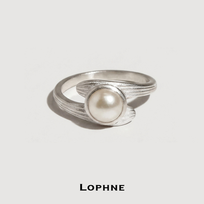 LOPHNE 珍珠戒指女新品原创设计天然淡水中古风食指戒高级感礼物