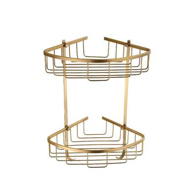 欧式全铜仿古卫生间角篮KPU浴浴室置物双三层卫架三角架