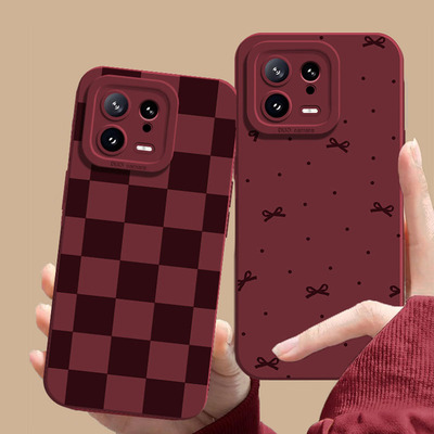 适用小米手机壳红色新款