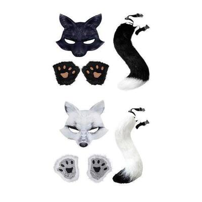 Therian Mask and Tail Fancy Dress up Accessories