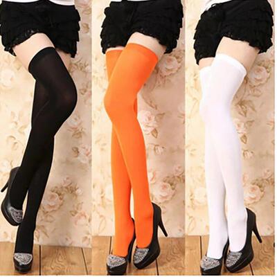Women sexy long socks lace over knee thigh velvet stocking t