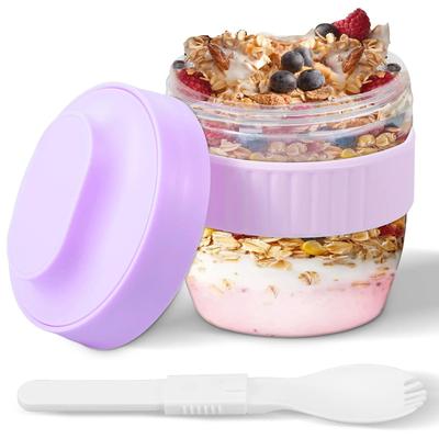 Double Layer Overnight Oats Container with Lid and Spoon Mil