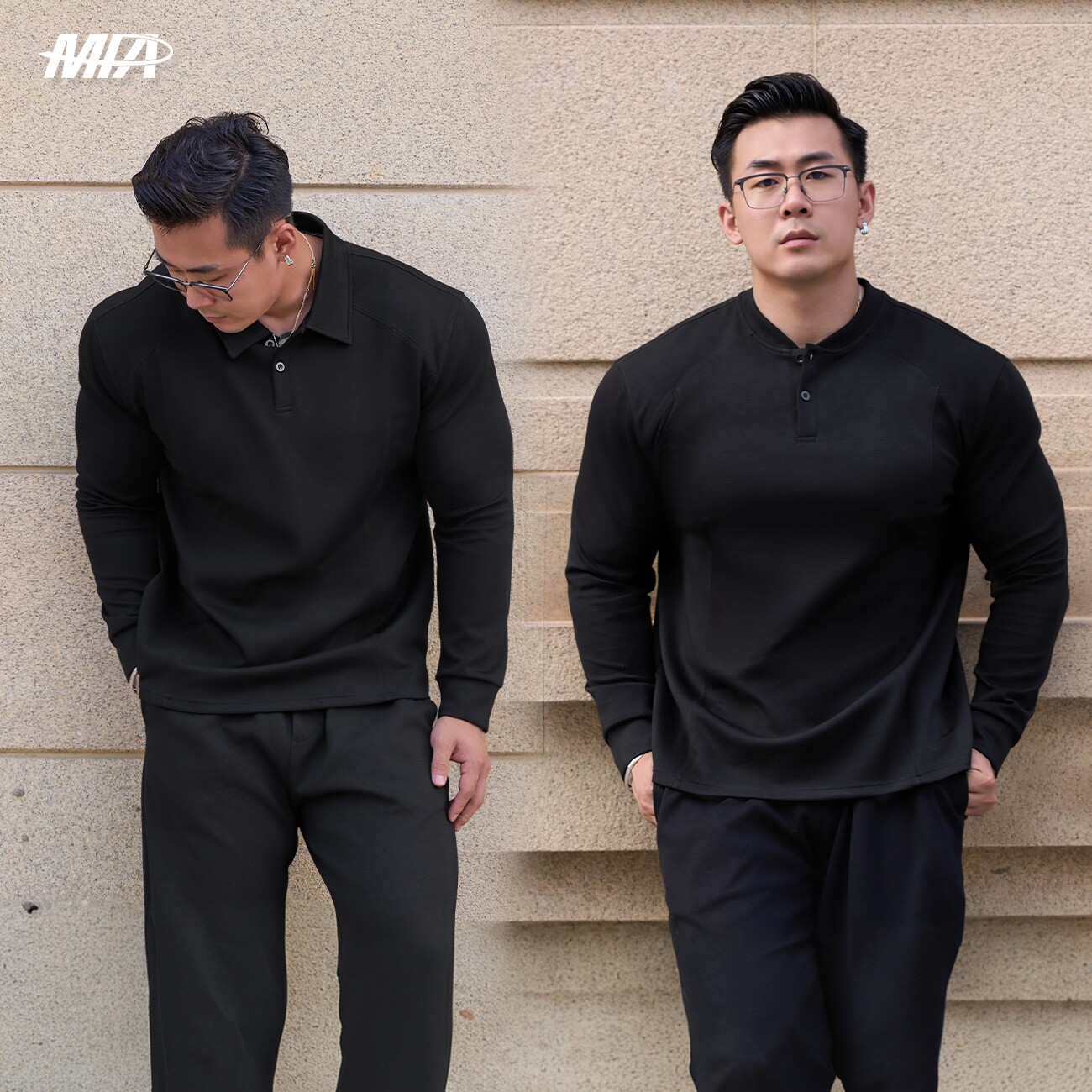 MPA PumpClub秋季美式重磅太空棉POLO棒球领显型高弹运动休闲打底