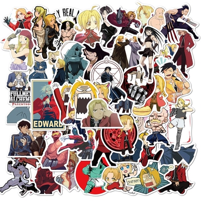 50PCS Fullmetal Alchemist Sticker Toy Gifts for Kids Cartoo