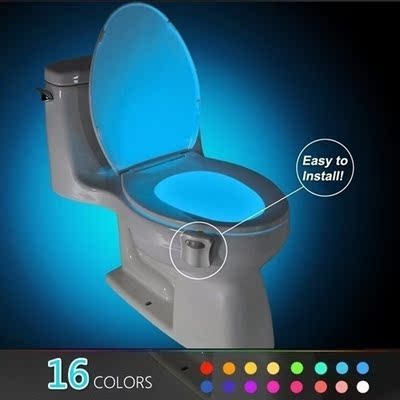 LED Toliet Bathroom Night Auto Activated Sensor 8 Colors/16