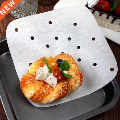 200Pcs Baking Paper Perforated Heat Resistance White Parchme