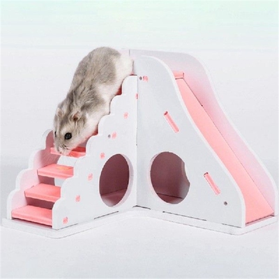 Hamster Toy Colorful Mini Wooden Slide DIY Assemble Hamster