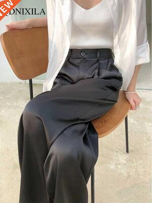 2022 Summer Autumn Silk Satin Women&amp;#9;s Pants Loose