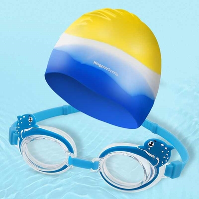 Kids swimming cap set swimming goggles suit silicone earplug