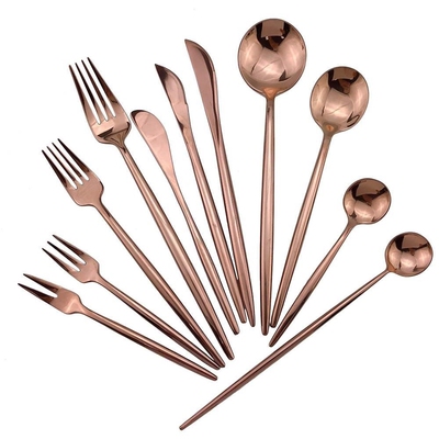 New Rose Gold Cutlery Set Wedding Dinnerware Set Forks Knive