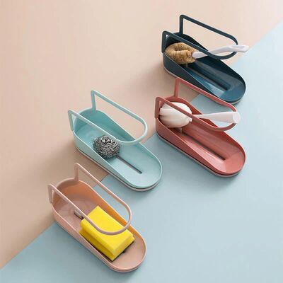 PP Desktop Drain Storage Box Kitchen Dishcloth Holder For