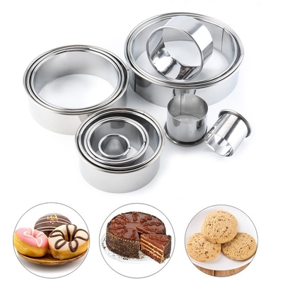 11pcs/Set Stainless Steel Round Cake Mold Baking Mousse Ring