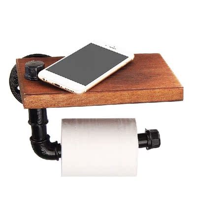 Bathroom Shelves Industrial Retro Iron Toilet Paper Holder