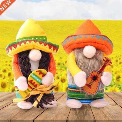 Style2 Faceless Doll Gnome Doll Plush Elf Dwarf Sombrero Mex