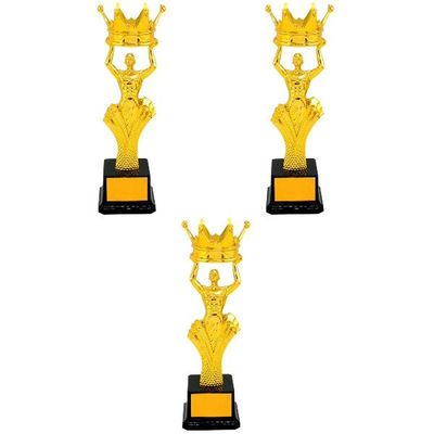 3pcs Exquisite Plastic Figure Trophy Championship Cup for