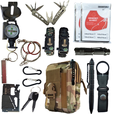 16 in 1 Outdoor survival kit Set Camping Travel Supplies Tac