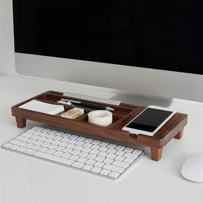 Wooden Office Table Organizer Desk Apple Keyboard Rack Stati
