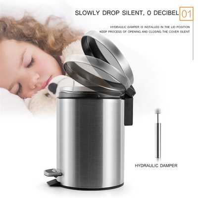 Stainless Steel Rubbish Bin Step Trash Can Wastebasket