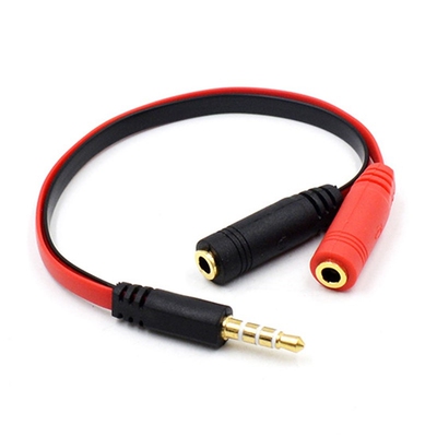 AUX 1 Male To 2 Female Spliter Wire 3.5 Mm Jack Audio Split