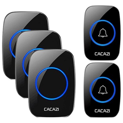 CACAZI AC Wireless Doorbell 100 240V Waterproof Door Bell 3