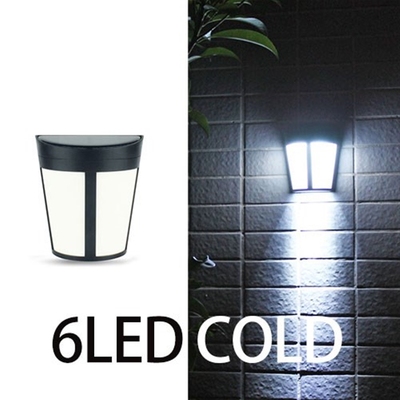 1pc New High Quality Wall Lamp Solar Light 6 LED Outdoor Gar