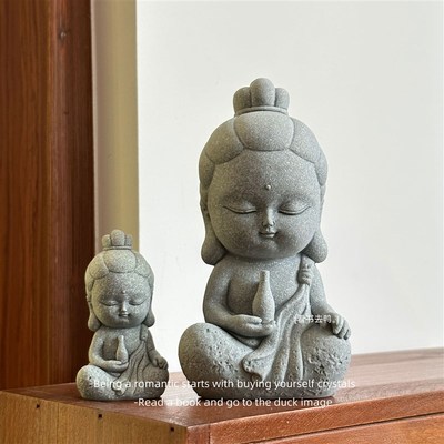 速发似佛心性 幼孩童心盆如观音佛台 景装饰书架桌面摆件礼物
