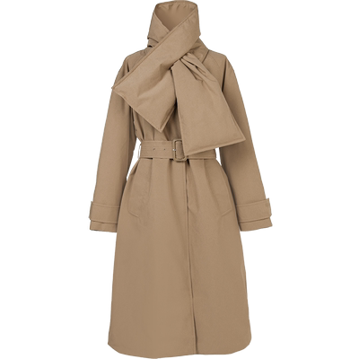 驼色派克羽绒服90白鸭绒