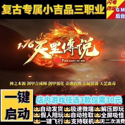 传奇单机版1.76天罡传说复古专属小吉品三职业假人GM后台微端联机
