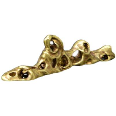 黄铜实心湖石造型笔架复古铜古艺铜太雕房镇尺文铜手把件玩山TB66