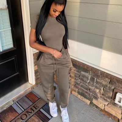 pants jogging loose with T-shirt slim cotton suit casual