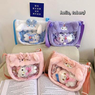 Sanrio Plush Bag Kuromi Backpack My Melody Transparent Cinn1