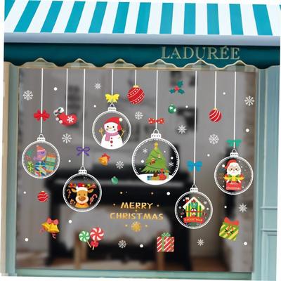 Christmas decoration Santa Elk Electrostatic Stickers Combin