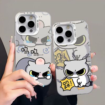 可爱呆猫八条适用GT8真我Neo7Turbo手机壳GTNeo5/Neo6SE彩银磨砂Realme1514Pro+V70sV60V50V25学生Q5狂欢版