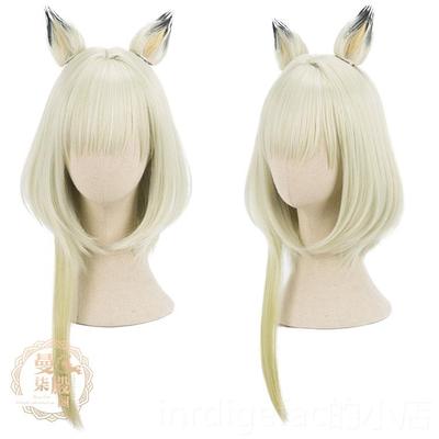 新款曼朵柒殿阁 明日方舟色cos 凯尔希cos假发渐变耳 礼服 现版货
